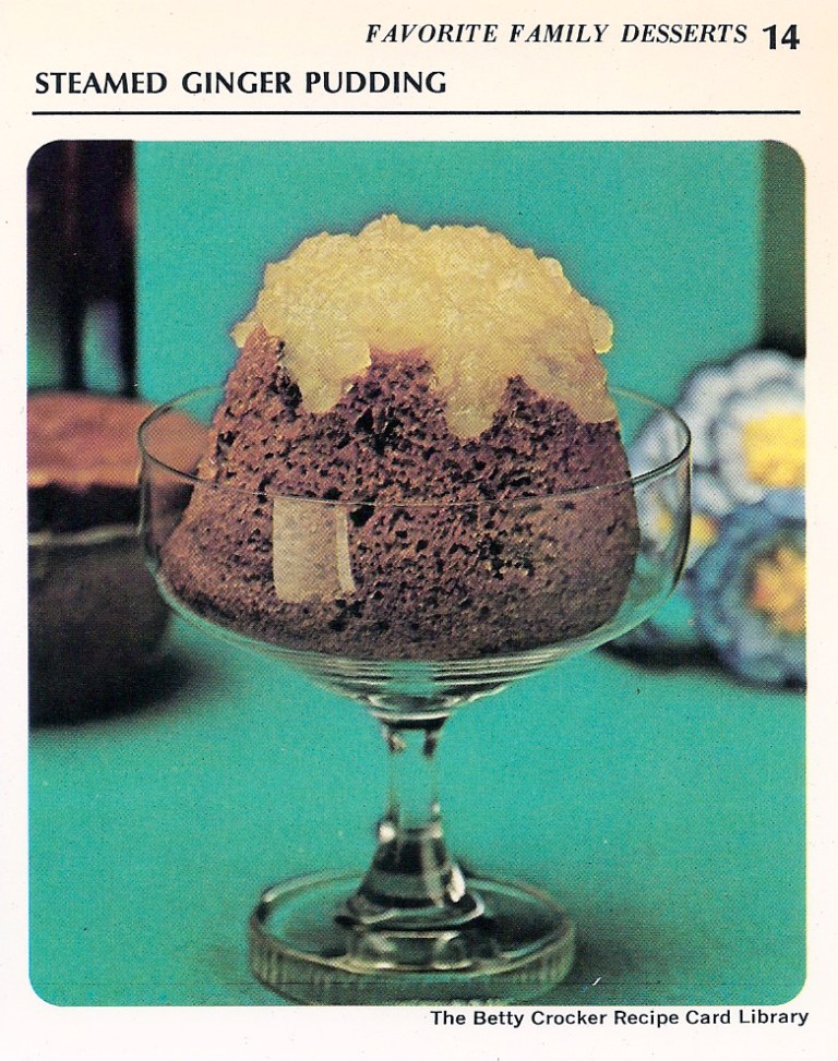 Steamed Ginger Pudding | Vintage Recipe Cards