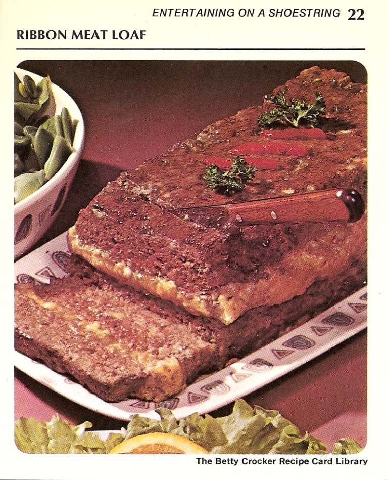 Ribbon Meat Loaf | Vintage Recipe Cards