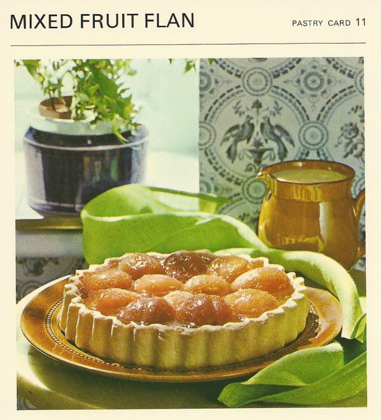 Mixed Fruit Flan | Vintage Recipe Cards