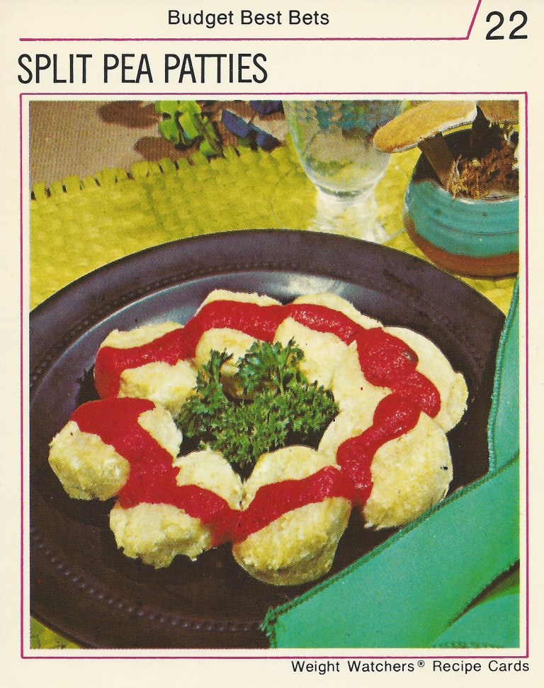 Split Pea Patties | Vintage Recipe Cards