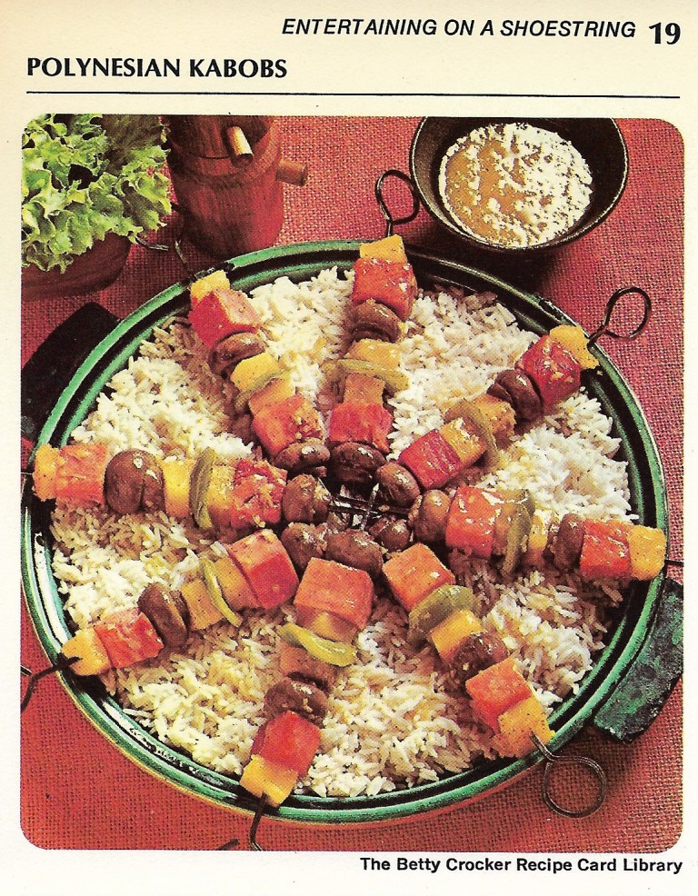 Polynesian Kabobs | Vintage Recipe Cards