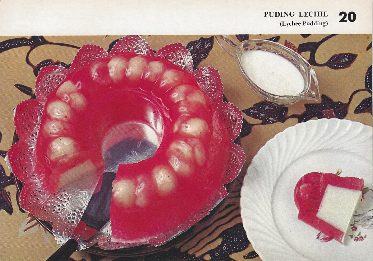 Puding Lechie (Lychee Pudding) | Vintage Recipe Cards