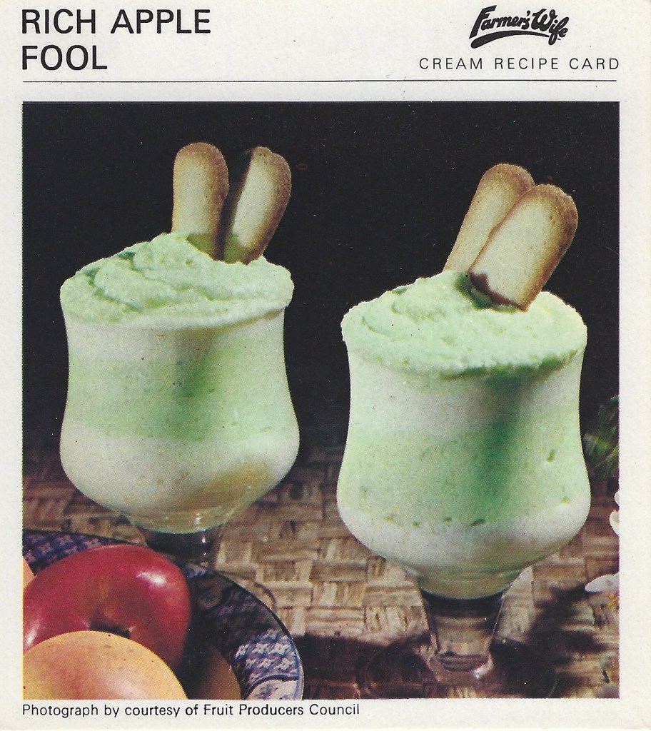 Rich Apple Fool | Vintage Recipe Cards