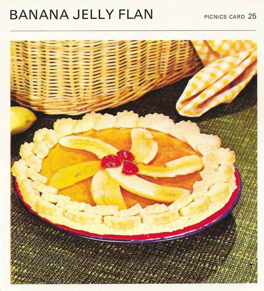 banana_jelly_flan | Vintage Recipe Cards
