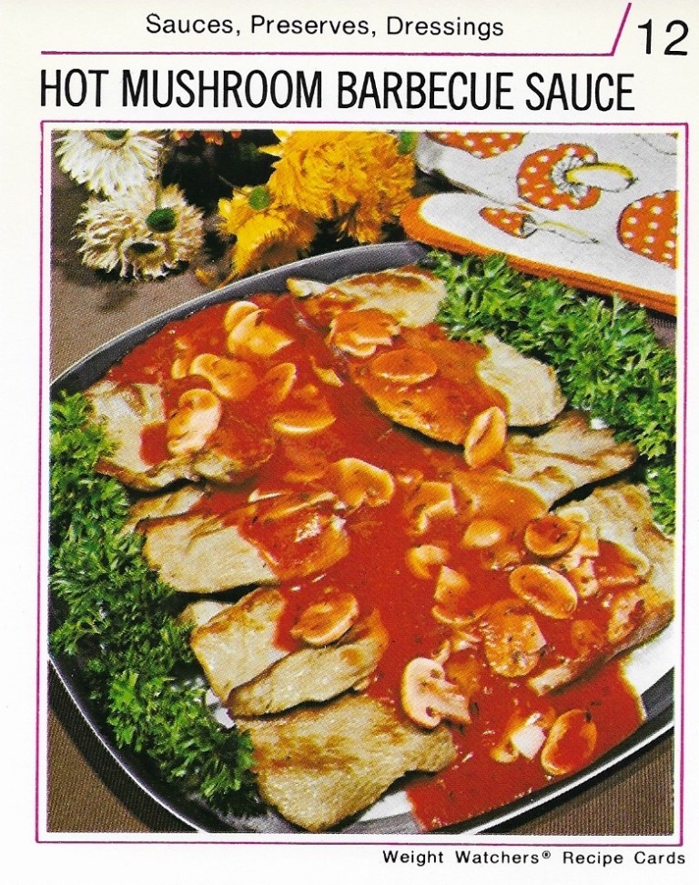 Hot Mushroom Barbecue Sauce | Vintage Recipe Cards